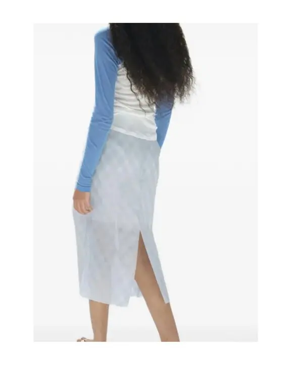 Auralee Plaid Midi Skirt