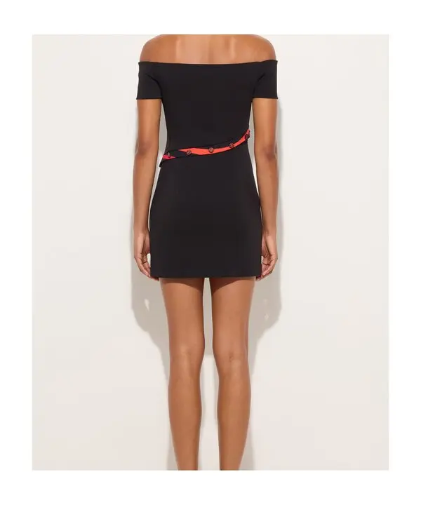 Emilio Pucci Off-shoulder Printed Trim Dress