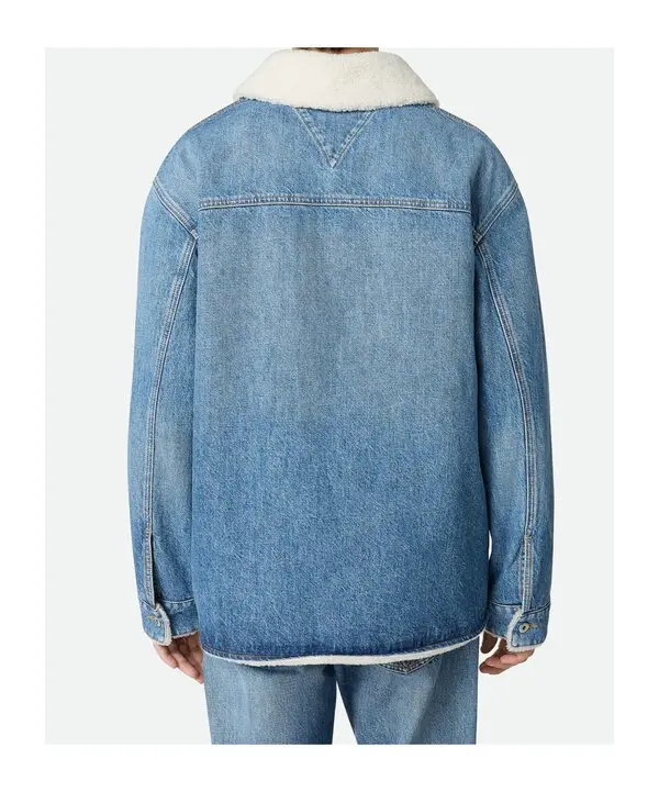 Bottega Veneta Indigo Denim Shearling Collar Jacket