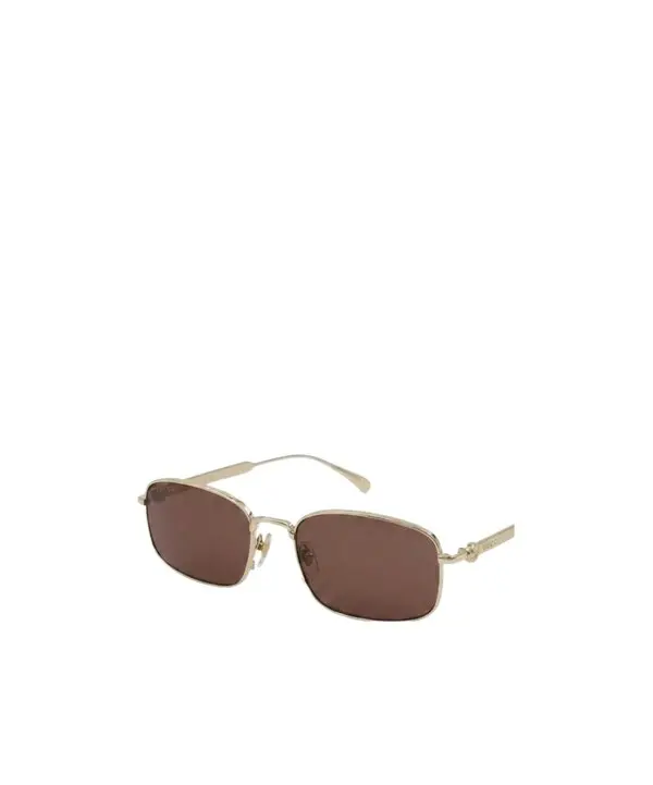 Gucci Full Rim Rectangle Sunglasses - Gold