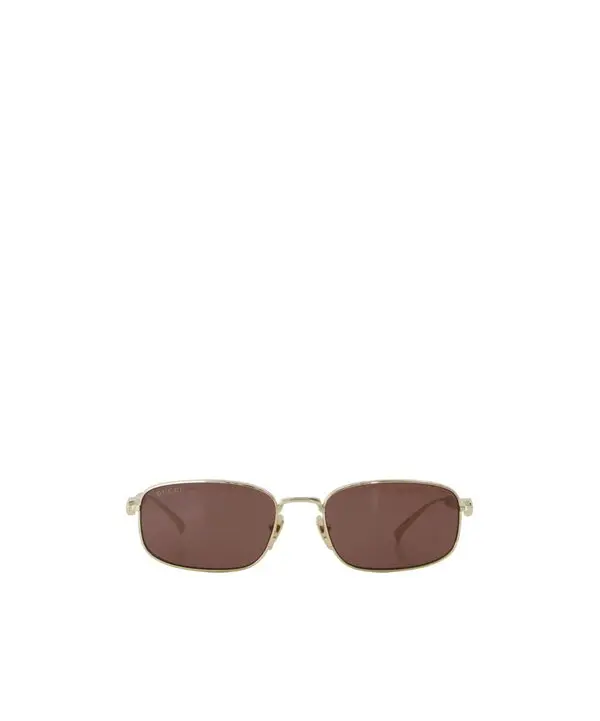 Gucci Rectangular Full Rim Sunglasses - Gold