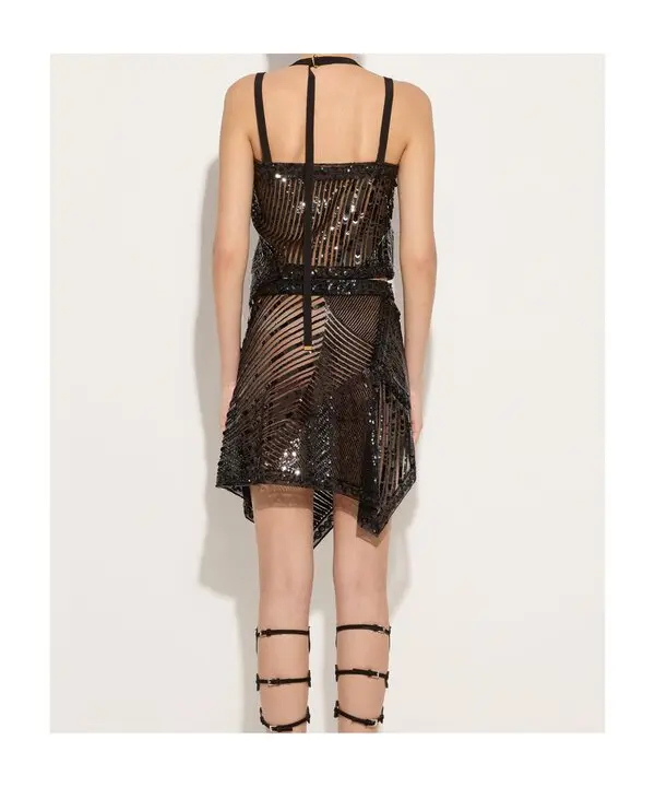 Emilio Pucci Embroidered Tulle Scarf Top