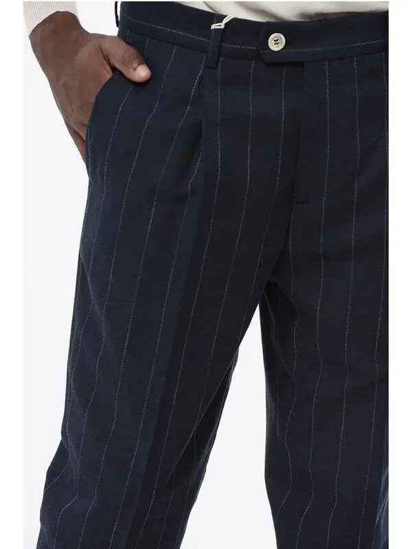 Brunello Cucinelli Pinstriped Tapered Trousers