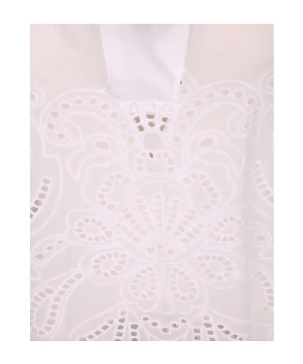 ERMANNO FIRENZE Cropped Shirt With Lace Embroidery