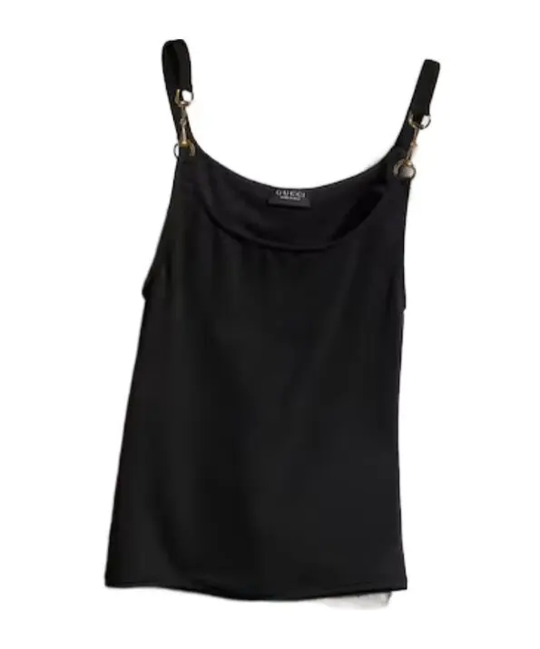 Gucci Horsebit Crêpe Jersey Top - Black