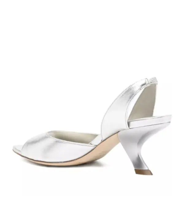 VIC MATIE Metallic-effect Slingback Sandals