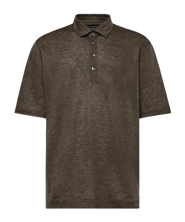 Zegna Slim Fit Polo Shirt - Brown