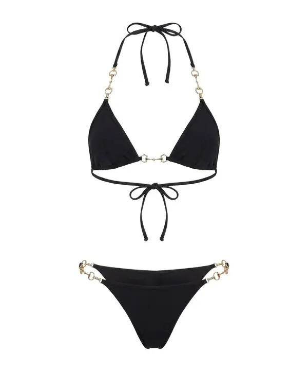 Gucci Horsebit Detailed Two-piece Bikini - Black
