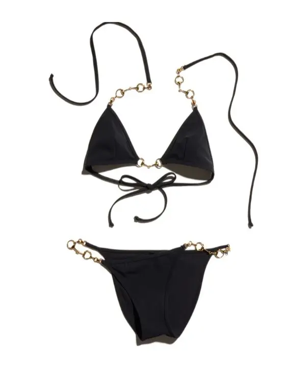Gucci Horsebit Detailed Two-piece Bikini - Black