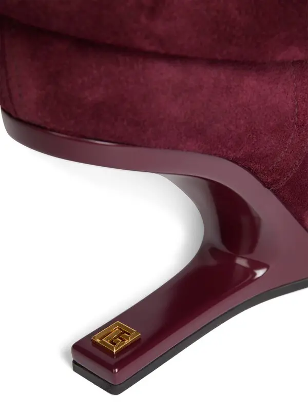 Balmain Thigh-high Suede Boots With Tassel Detail - Red