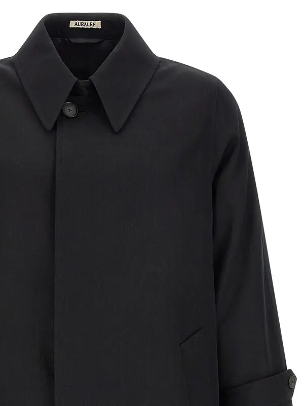 Auralee Wool Gabardine Trench Coat