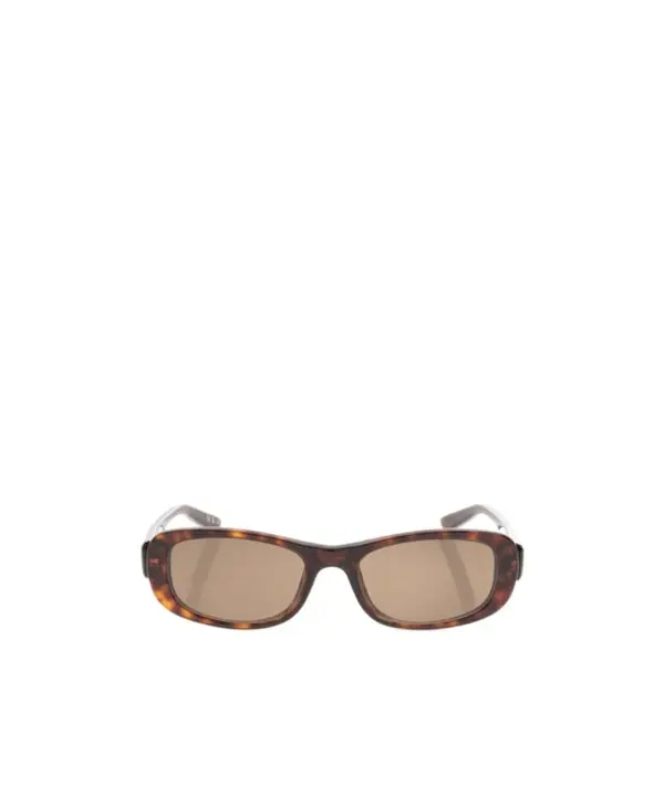 Balenciaga Logo Rectangle Sunglasses - Brown