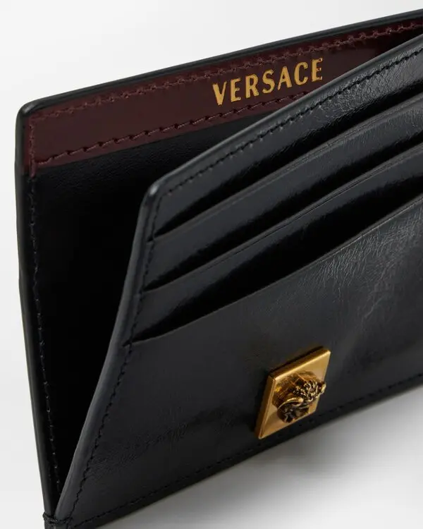 Versace Logo Flat Cardholder Wallet