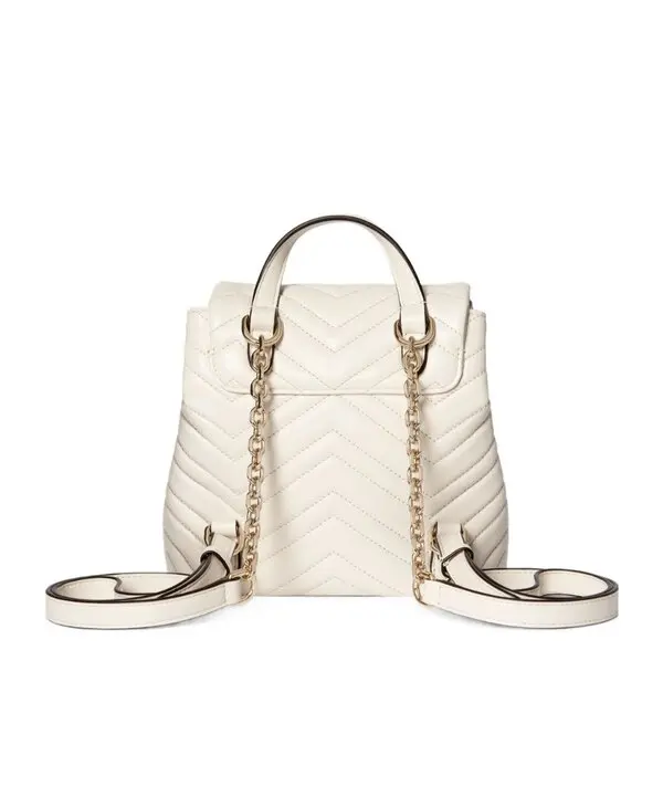 Gucci Matelassé Chevron Nappa Leather Mini Backpack - White