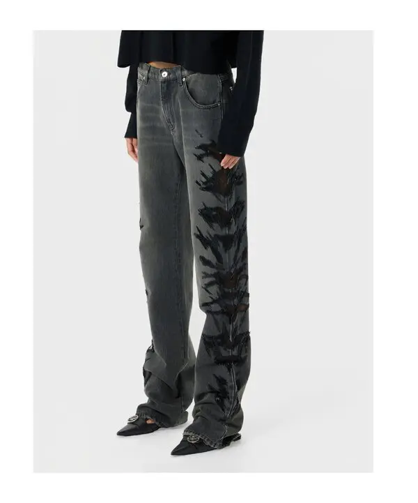 Blumarine Embellished Straight Leg Jeans
