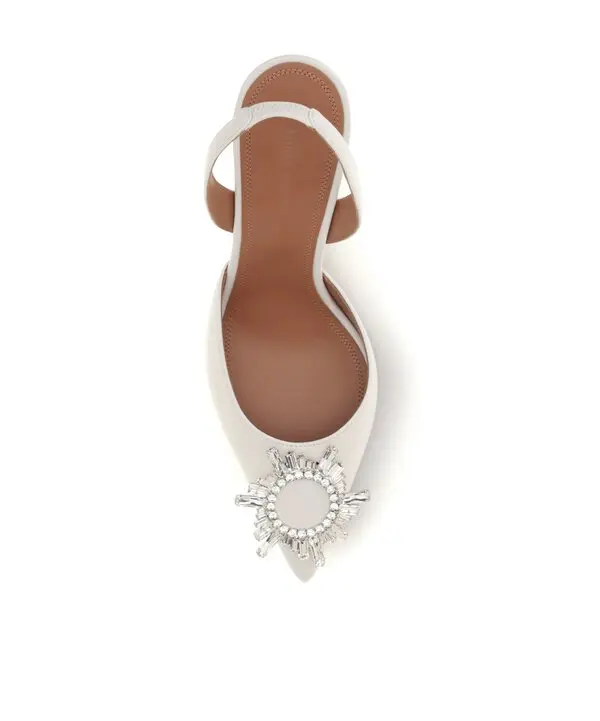 Amina Muaddi Pointed-toe Slingback Sandals With Crystal Embellishment