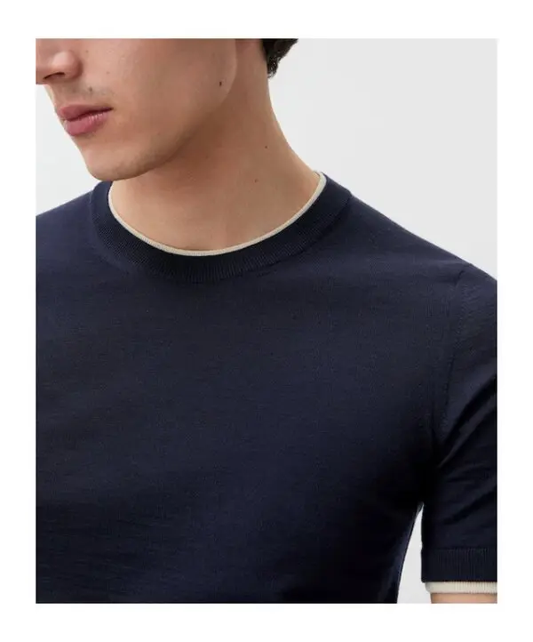 Versace Short-sleeve Knitted Sweater With Ribbed Trim