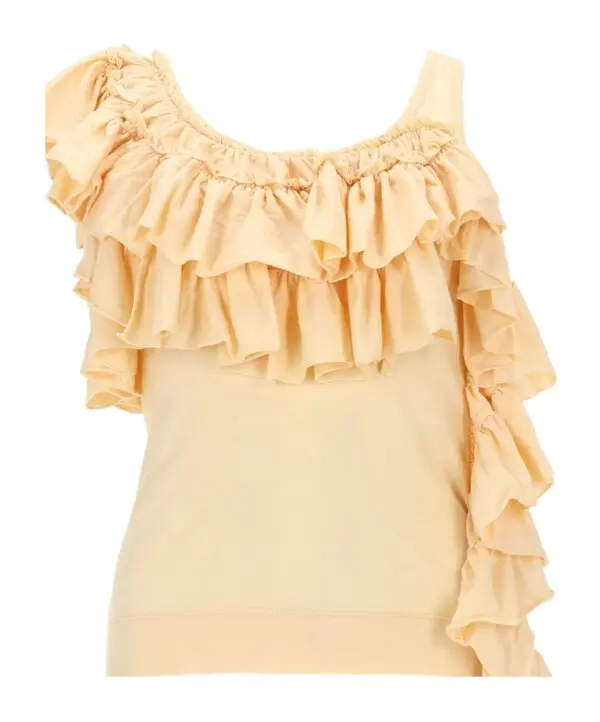 Dries Van Noten Ruffled One-shoulder Tank Top - Yellow