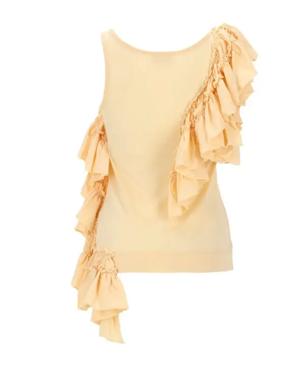 Dries Van Noten Asymmetrical Ruffled Tank Top - Yellow