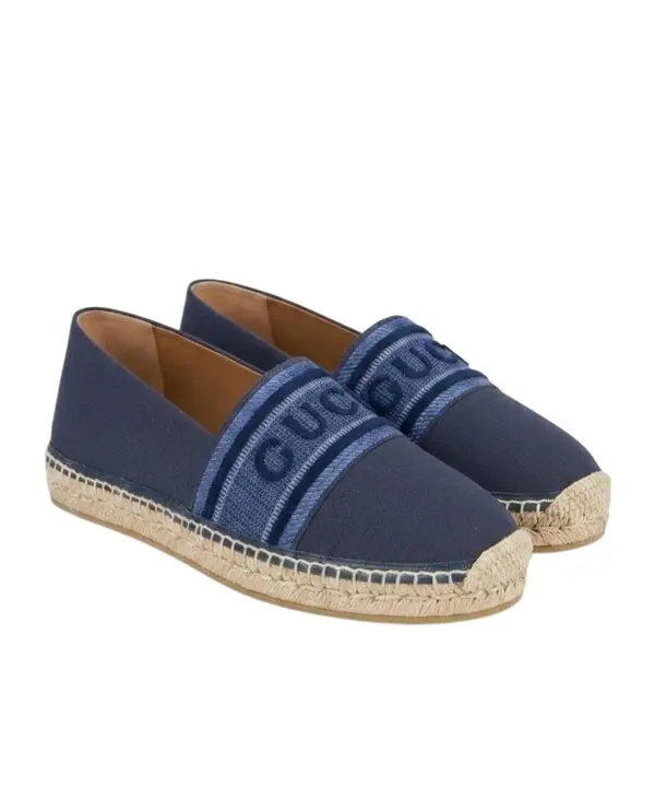 Gucci Logo Embroidered Espadrilles - Blue
