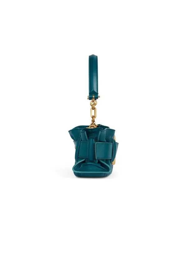 Balmain Mini Anthem Bag In Smooth Leather With Belt Detail - Blue