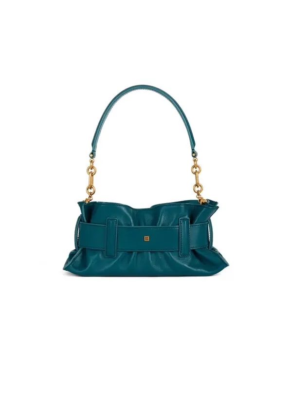 Balmain Mini Anthem Bag In Smooth Leather With Belt Detail - Blue
