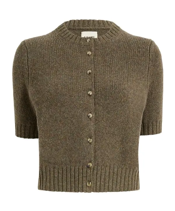 Khaite Nora Short-sleeve Cardigan - Artichoke