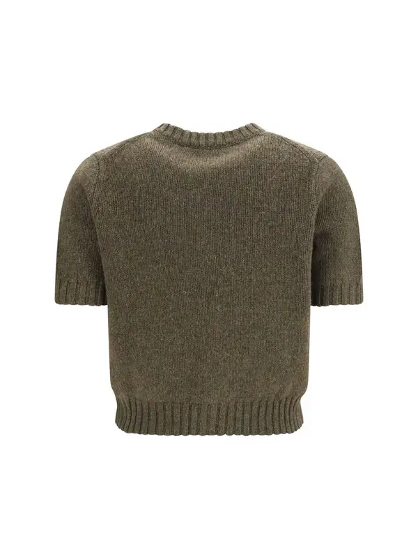 Khaite Nora Short-sleeve Cardigan - Artichoke
