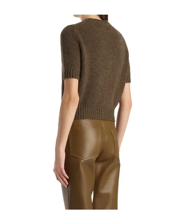 Khaite Nora Short-sleeve Cardigan - Artichoke