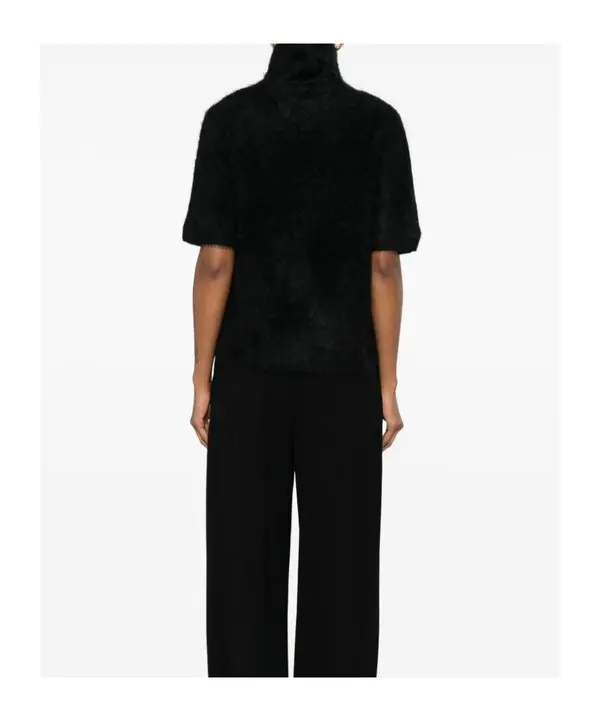 Soft Goat High Neck Short-sleeved Knitwear
