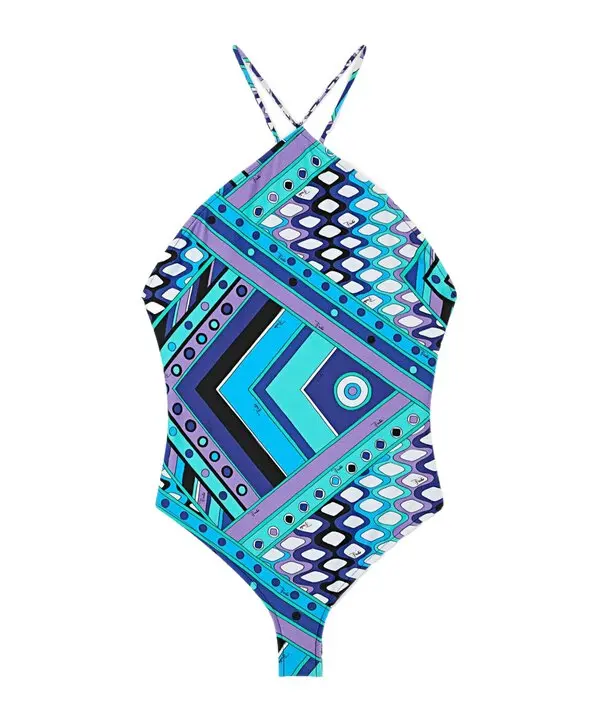 Emilio Pucci Vivara Printed One-piece Swimsuit - Turquoise And Blue