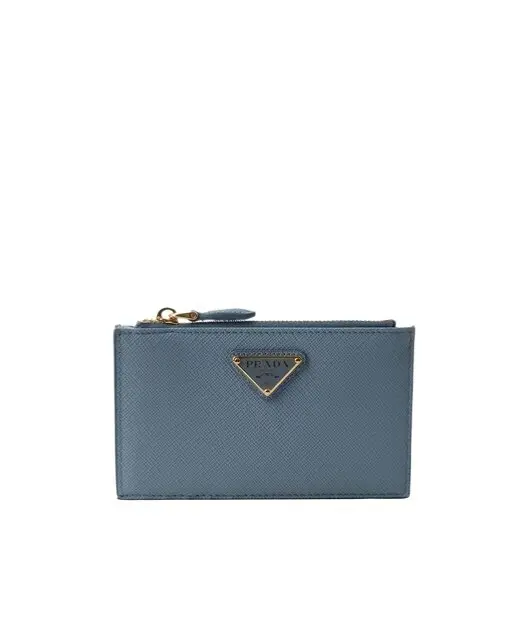 Prada Saffiano-leather Card Holder - Blue