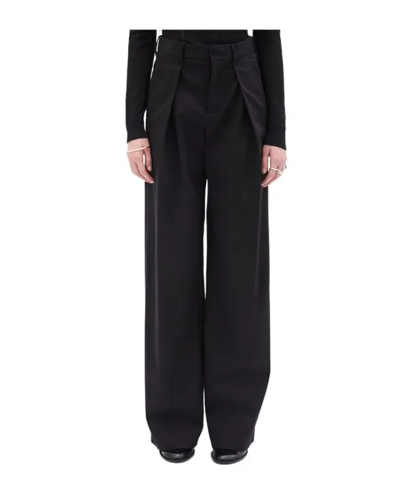ANN DEMEULEMEESTER Twill Pleated Trousers - Black