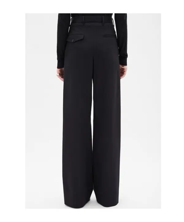 ANN DEMEULEMEESTER Twill Pleated Trousers - Black