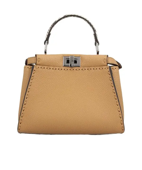 Fendi Peekaboo Mini Top Handle Bag - Nude