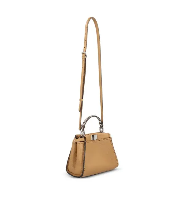 Fendi Peekaboo Mini Top Handle Bag - Nude
