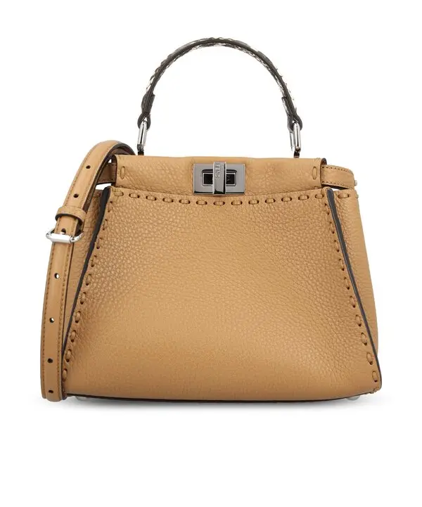 Fendi Peekaboo Mini Top Handle Bag - Nude