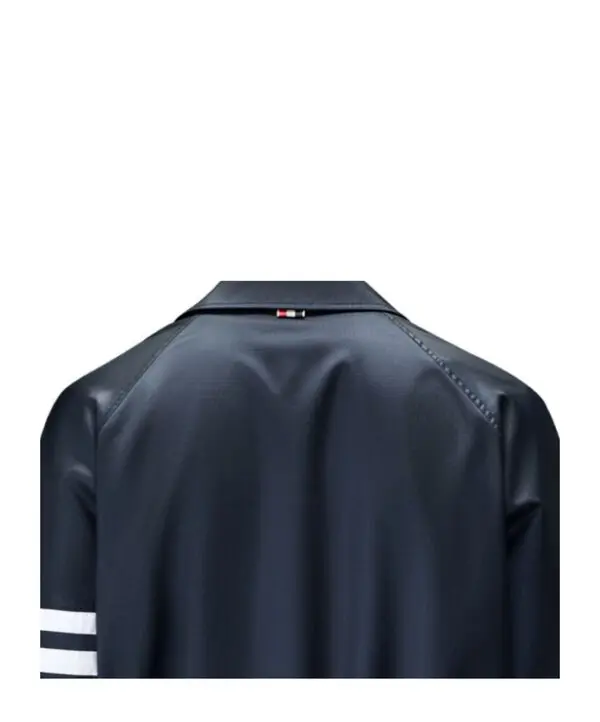 Thom Browne Shiny Ripstop 4-bar Zipped Track Jacket - Navy Blue
