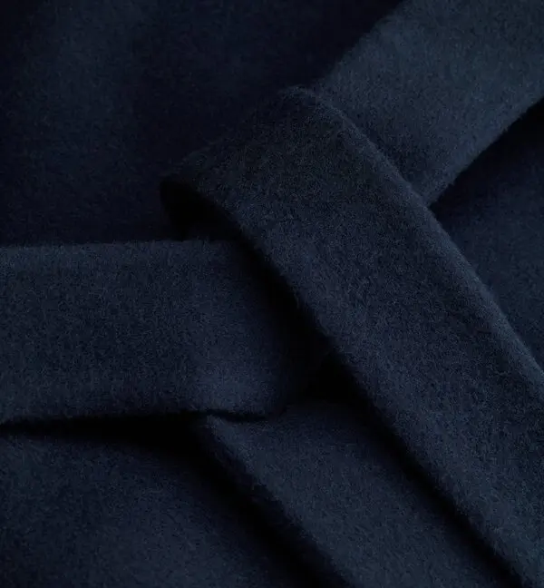 Dior Belted Cropped Double-breasted Peacoat - Navy Blue