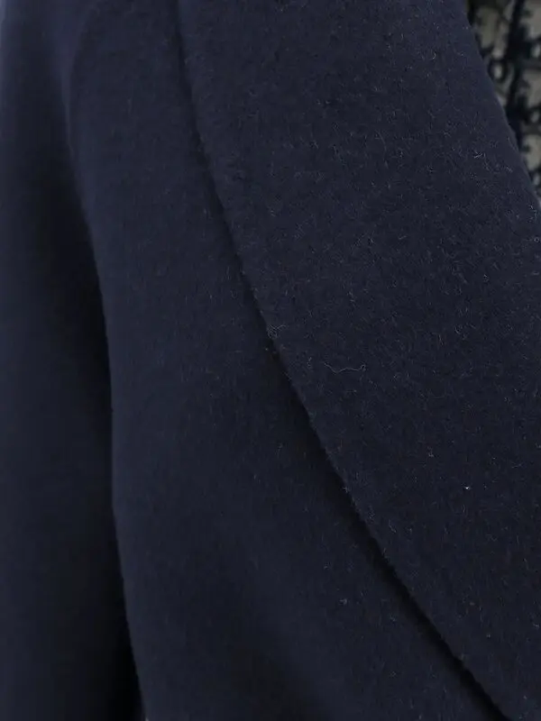 Dior Belted Cropped Double-breasted Peacoat - Navy Blue