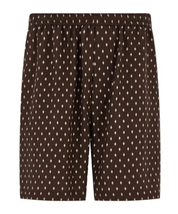 FERRAGAMO Printed Silk Bermuda Shorts - Black
