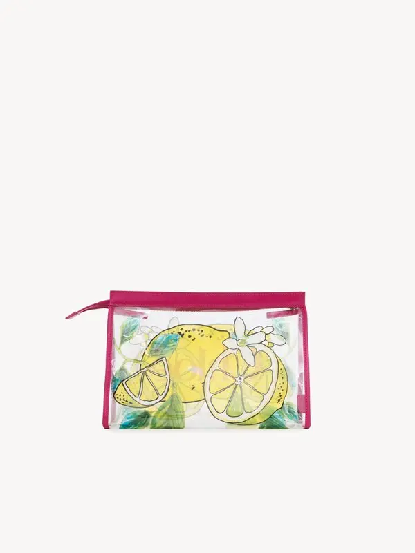 Chloé Soleil Zipped Pouch In Lemon Print Jelly