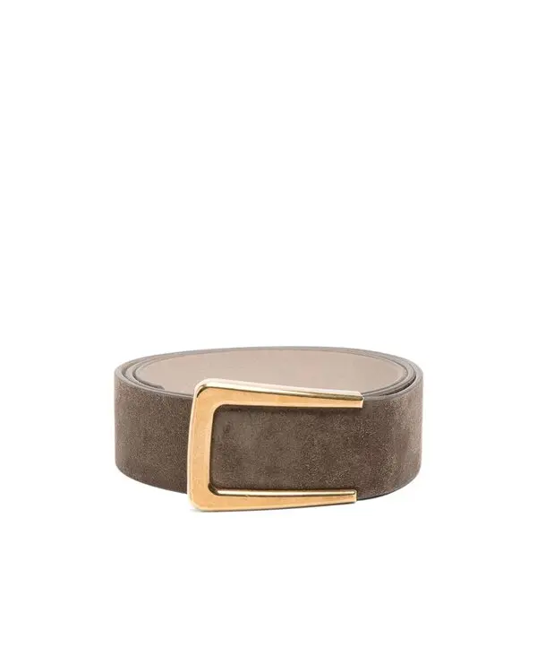 Brunello Cucinelli Clip-on Buckle Suede Belt - Brown