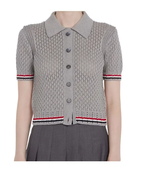 Thom Browne Short-sleeved Collared Cardigan
