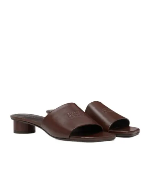 MAISON MARGIELA Cylindrical Heel Slip-on Sandals - Brown