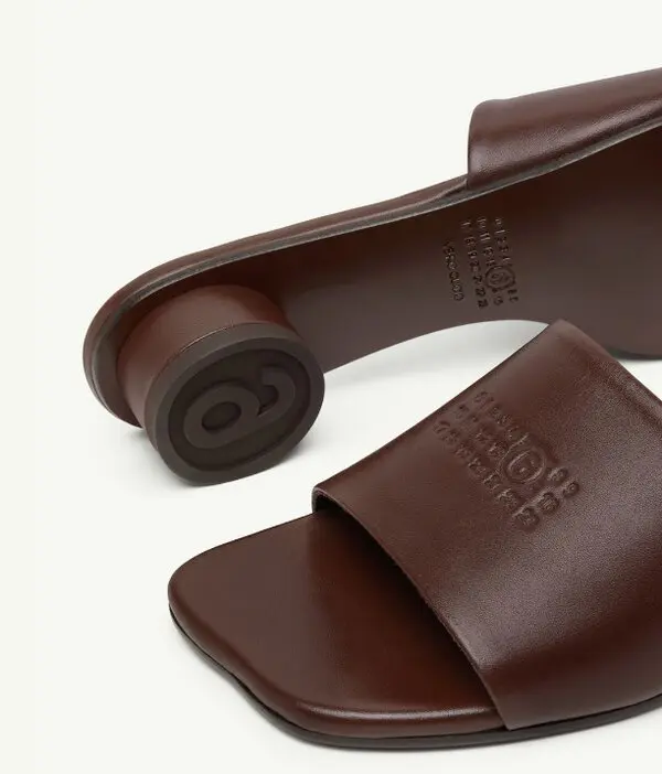 MAISON MARGIELA Cylindrical Heel Slip-on Sandals - Brown