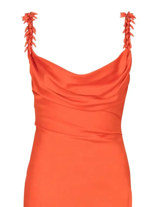 Balmain Cowl Neck Fluid Maxi Dress With Side Slit