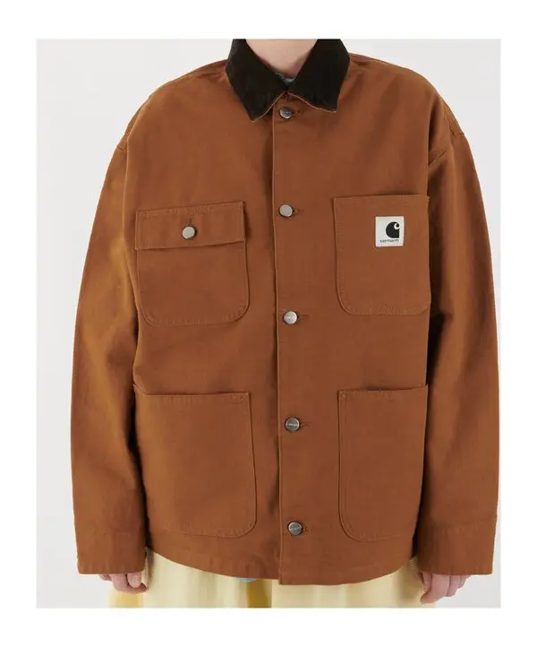 Carhartt Work In Progress Long-sleeved Work Jacket With Logo Detail - Brown