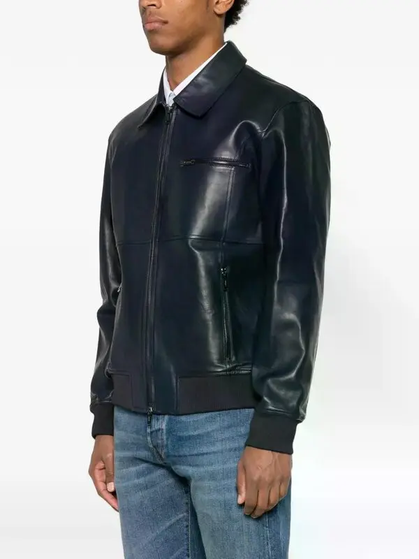 Iceberg Zip-up Leather Jacket