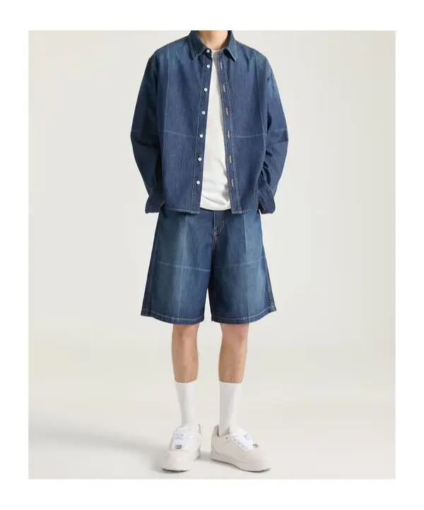 Givenchy Shirt In Blue Denim With Folded Effect